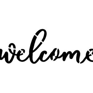 Really Great Stencils, Welcome, 3x6', Card Making, Greeting, Card Front ...