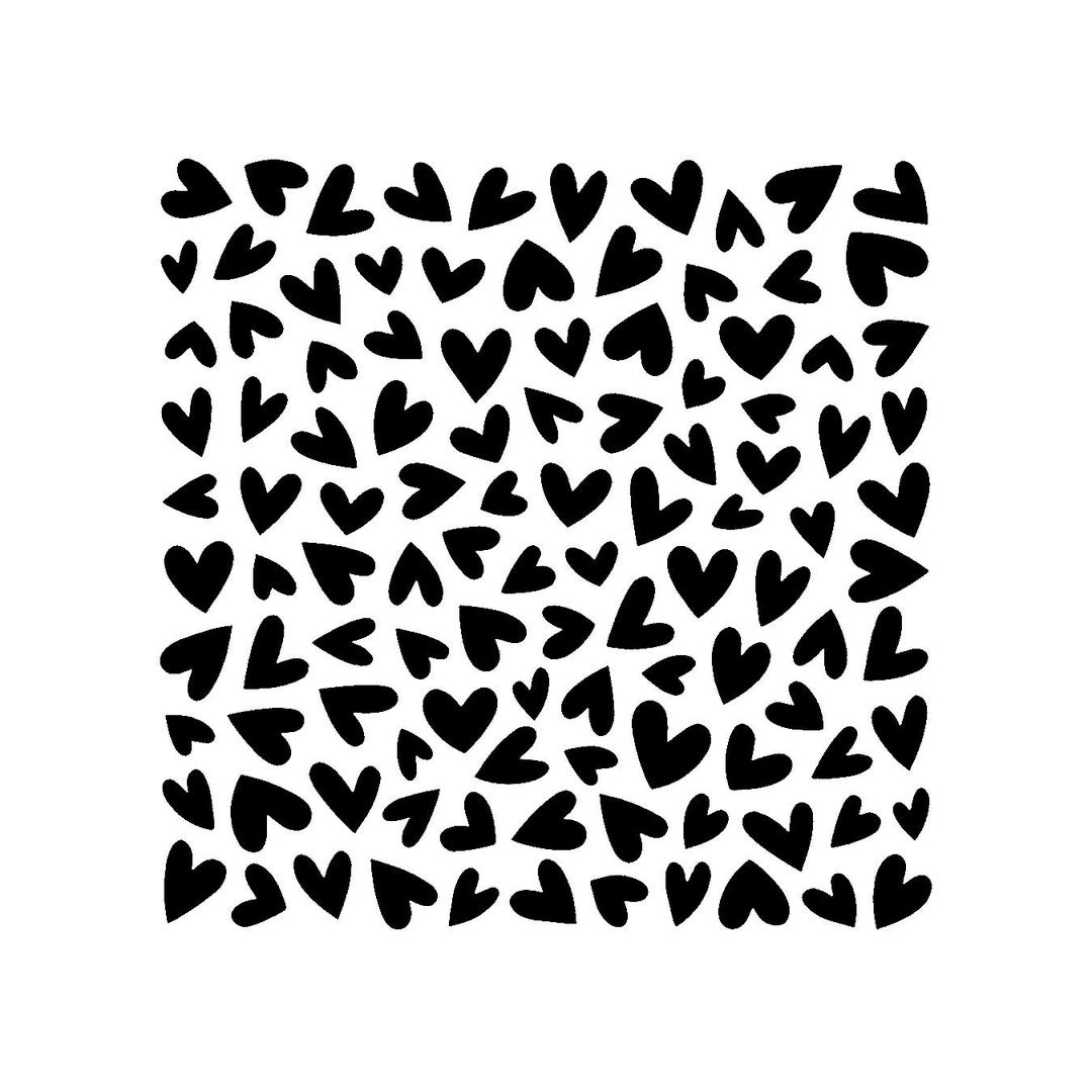 Really Great Stencils, Happy Little Hearts Stencil, 6x6", Background ...
