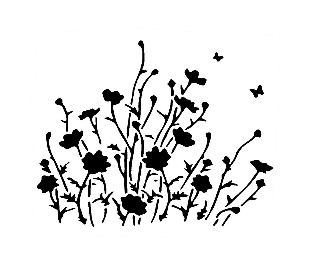 Really Great Stencils, Butterfly Meadow Stencil, 5 X6", Flowers, Card ...
