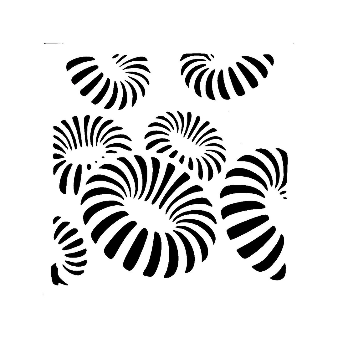 Really Great Stencils, Spiral Cluster Stencil, 6x6", Background ...