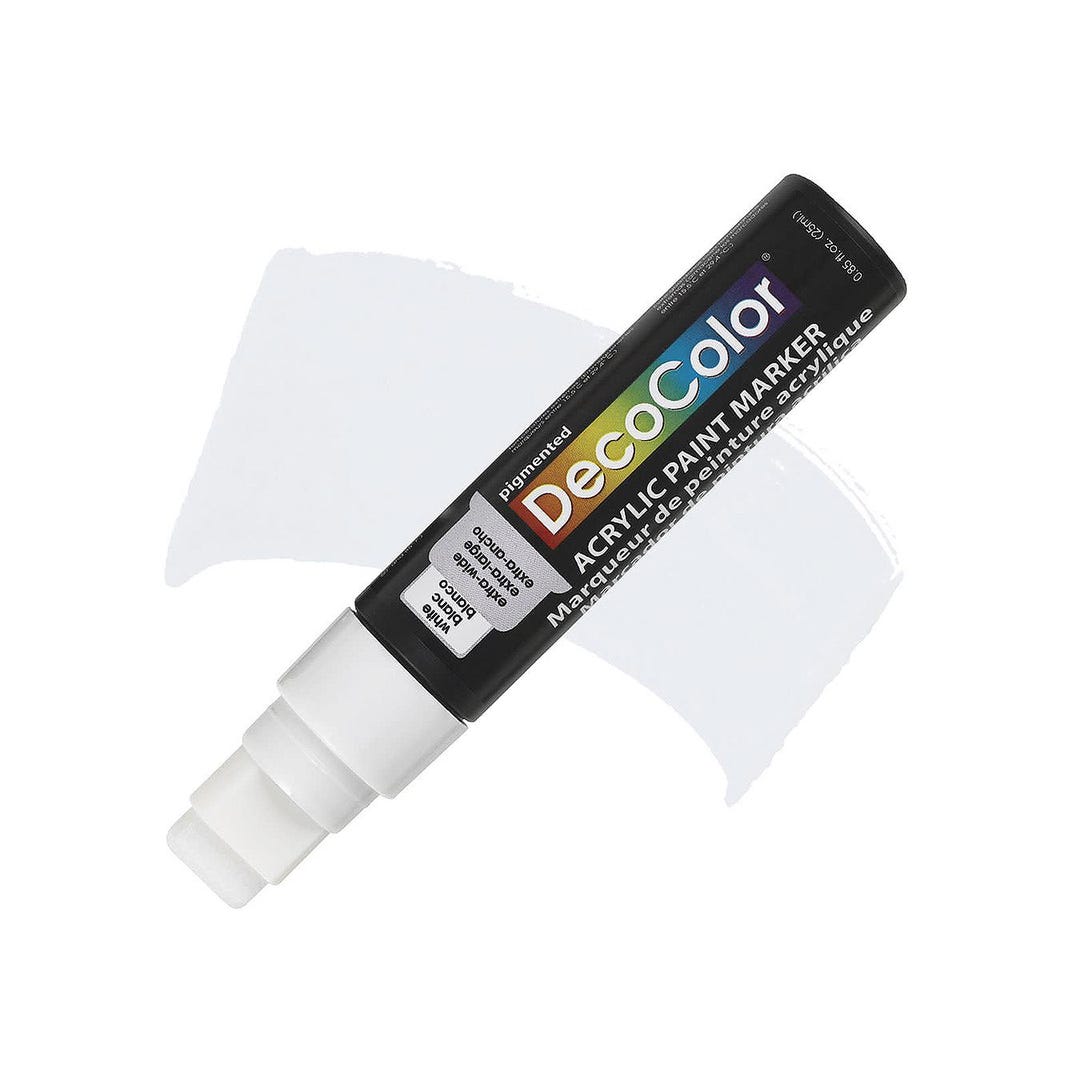 Decocolor, Acrylic Paint Marker, White Paint, Jumbo, Wide Point, Bright ...