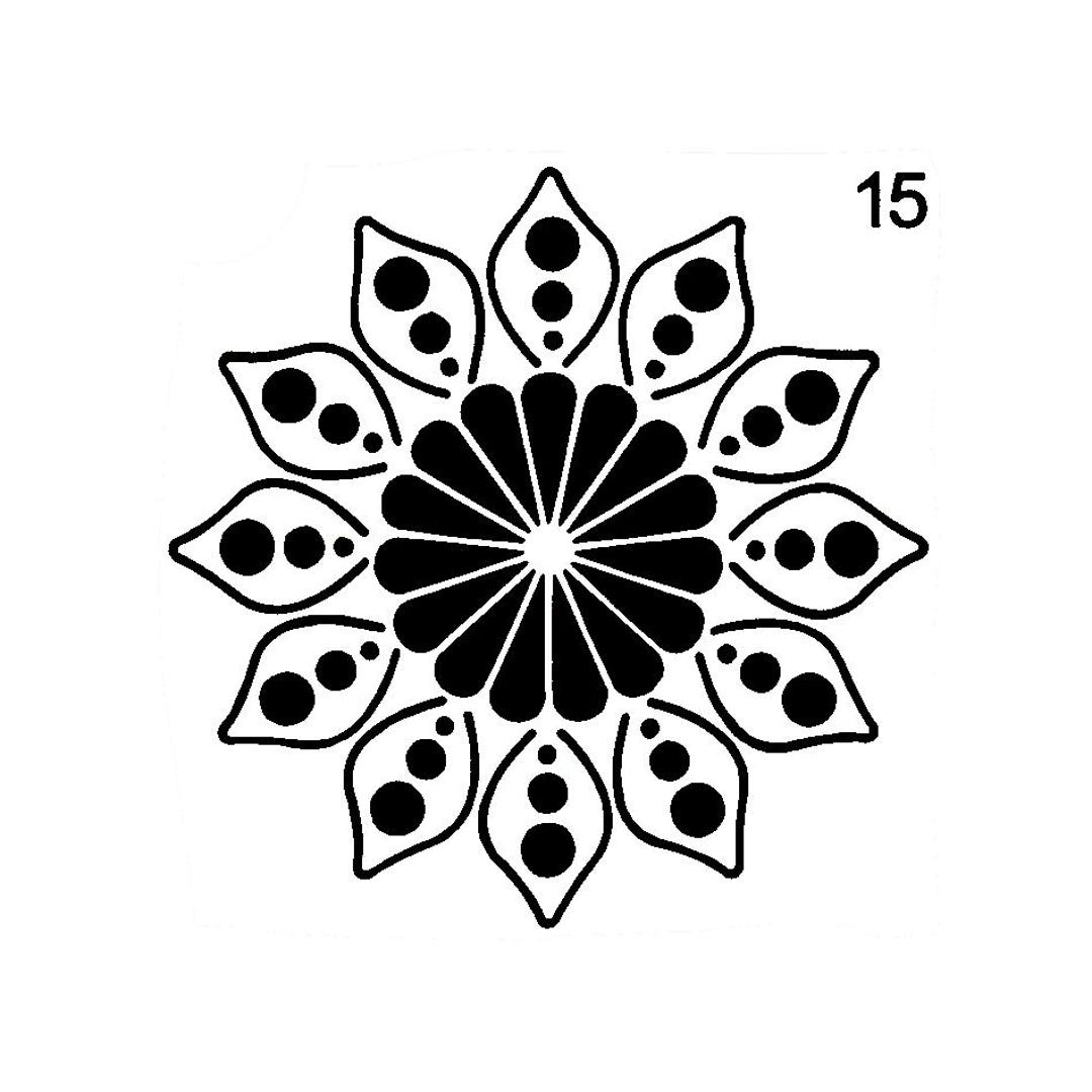 Really Great Stencils, Mini, Flower Spinner 15 Stencil, 3.5", Reusable ...