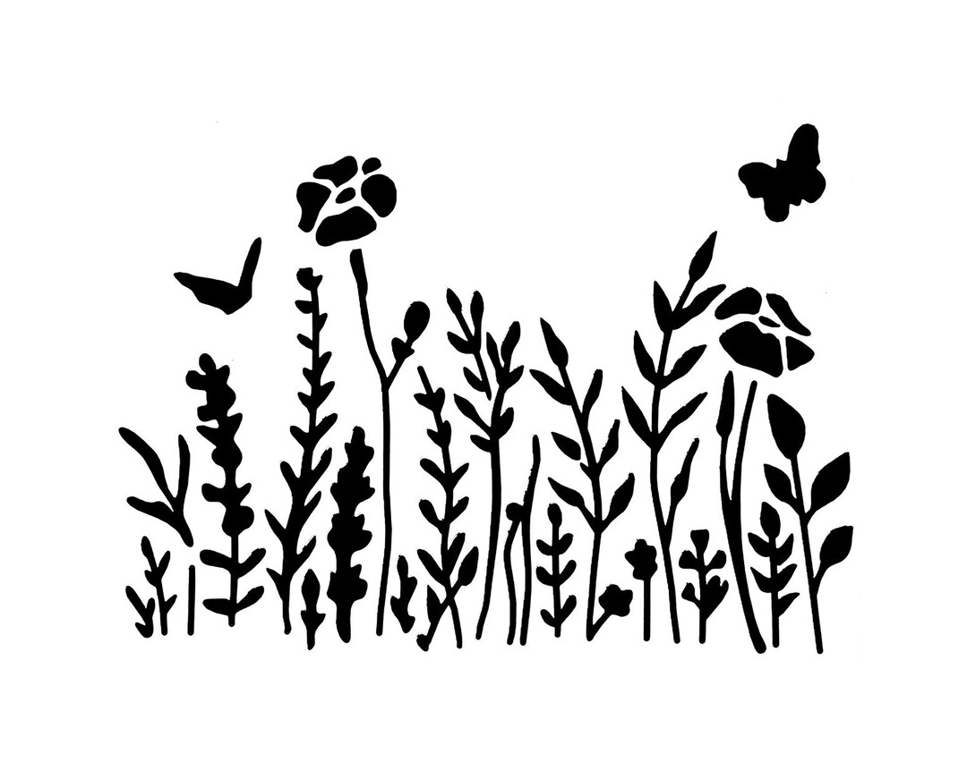 Really Great Stencils, Wildflower Garden 1 Stencil, 4.7x5.9", Card ...