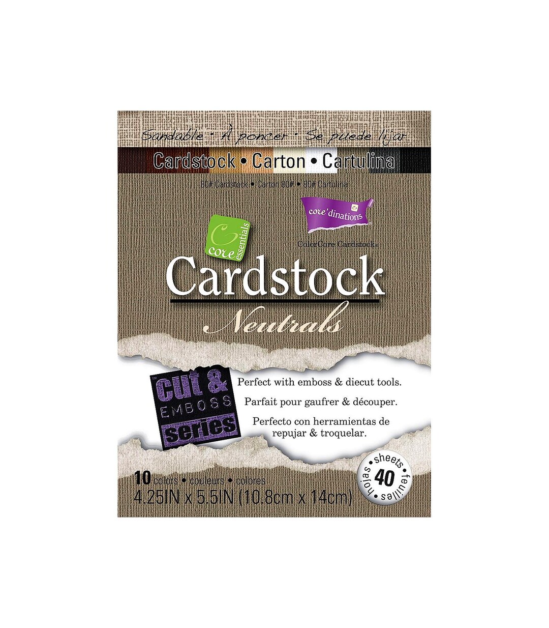 Core' Dinations, Sandable Cardstock, Neutrals, Colorcore, 4.25 X 5.5 In ...