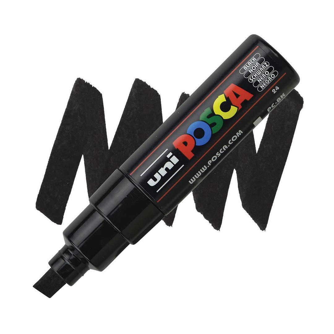 Posca Markers, Paint Marker, Black Paint, 8K, Broad Tip, Opaque Ink ...