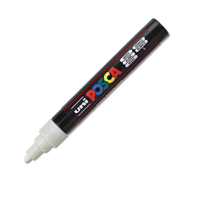 Posca Markers, Paint Marker, White Paint, 5M Medium Tip, Opaque Ink ...