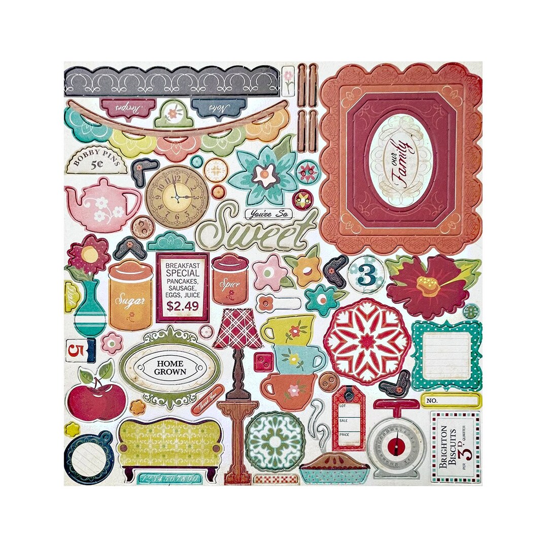 Crate Paper, Farmhouse Collection, Chipboard Embellishments, Kitchen ...