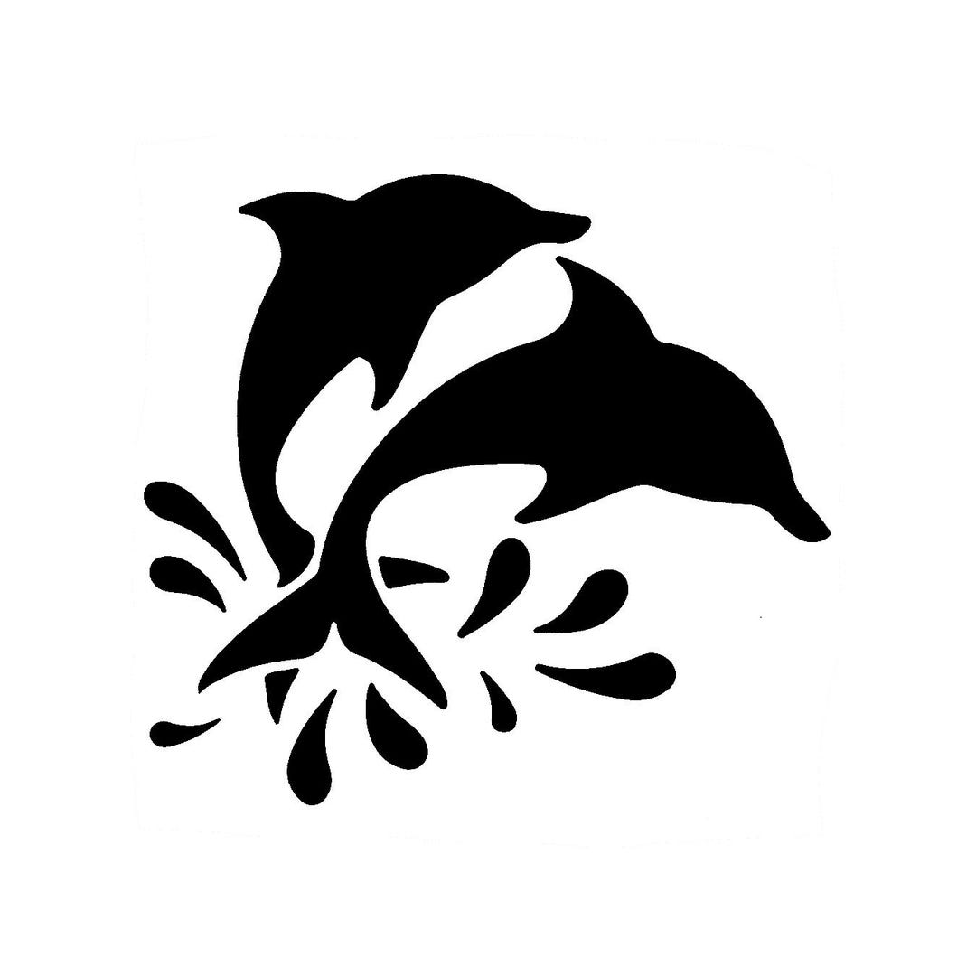 Really Great Stencils, Jumping Dolphins Stencil, 7x7", Ocean Scene ...