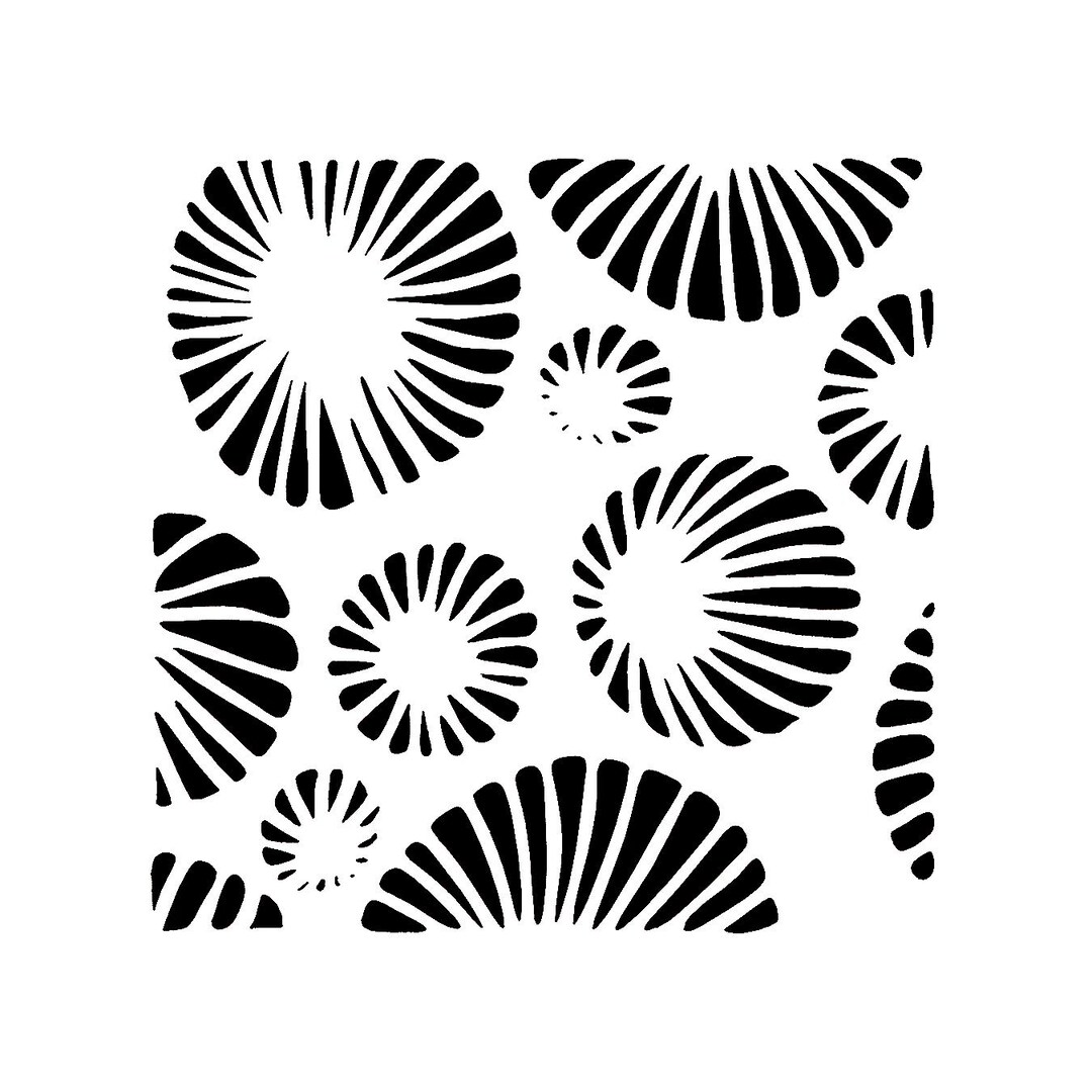Really Great Stencils, Radial Cluster Stencil, 6x6", Background ...