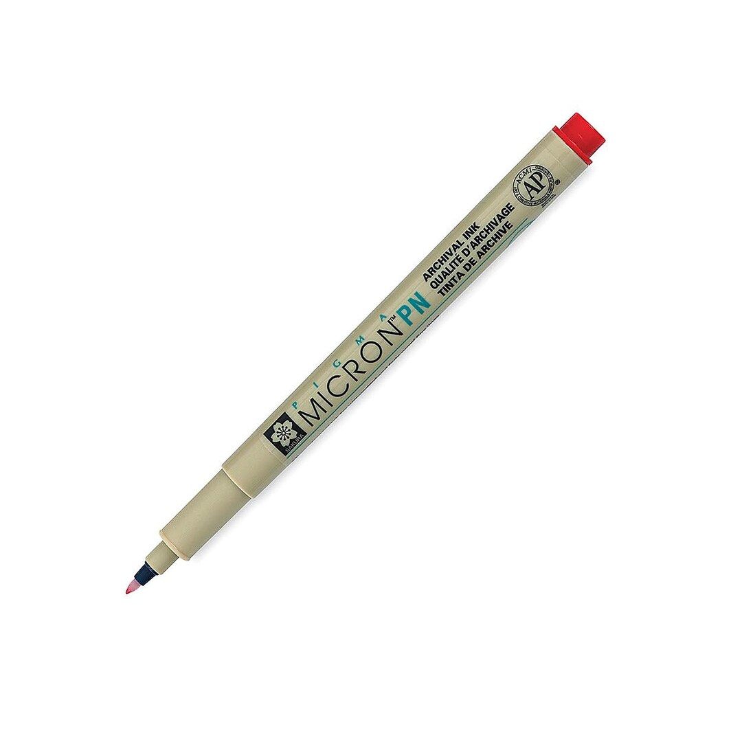 Sakura, Pigma Micron Pen, Red Ink, PN .45mm Tip, Fine Point, Permanent ...