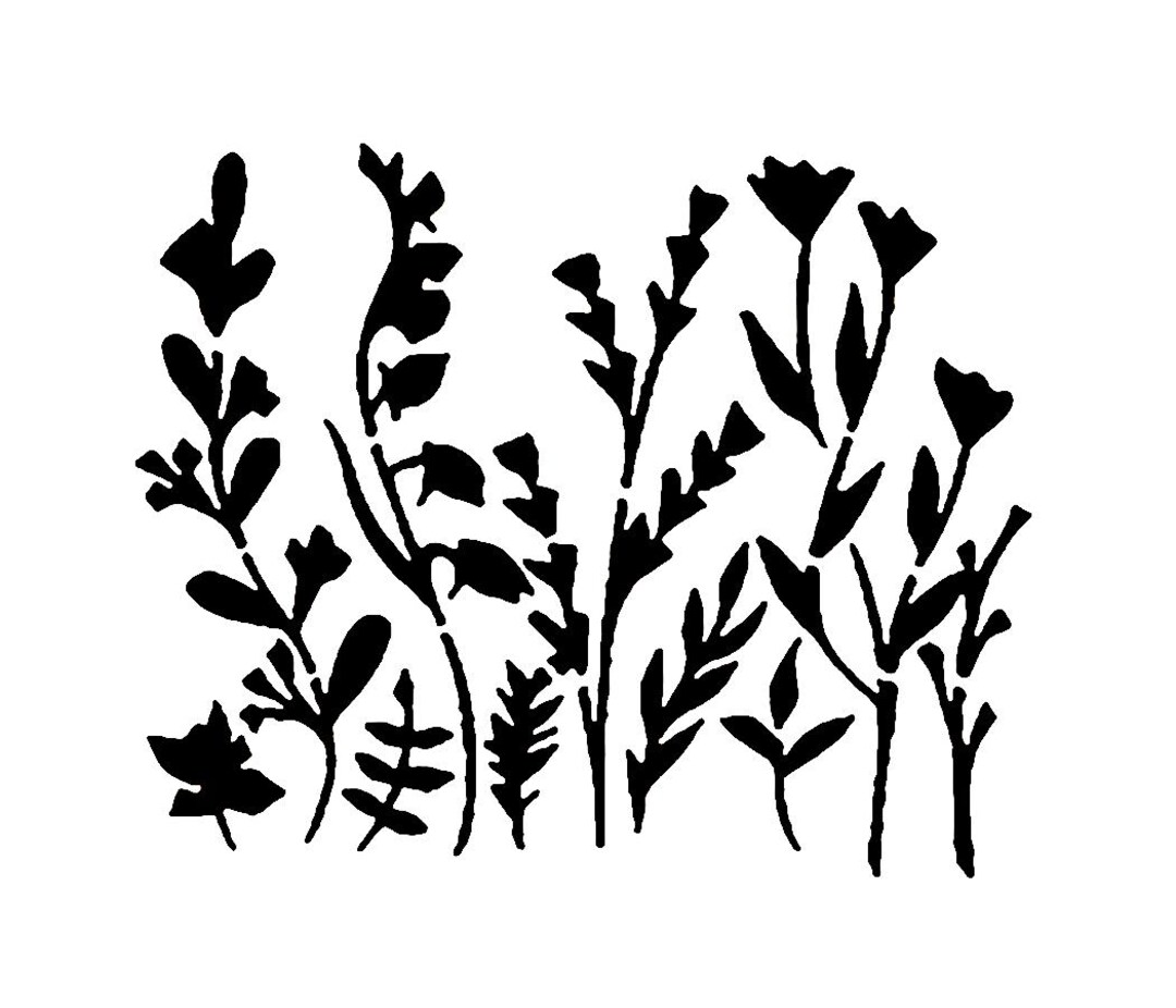 Really Great Stencils, Tall Flowers One, 5.9" Stencil, Wildflowers ...