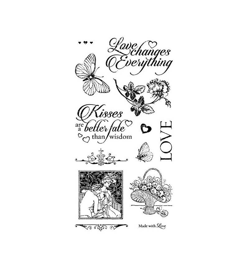 Graphic 45 Mon Amour Cling Rubber Stamps Set 3 Love - Etsy