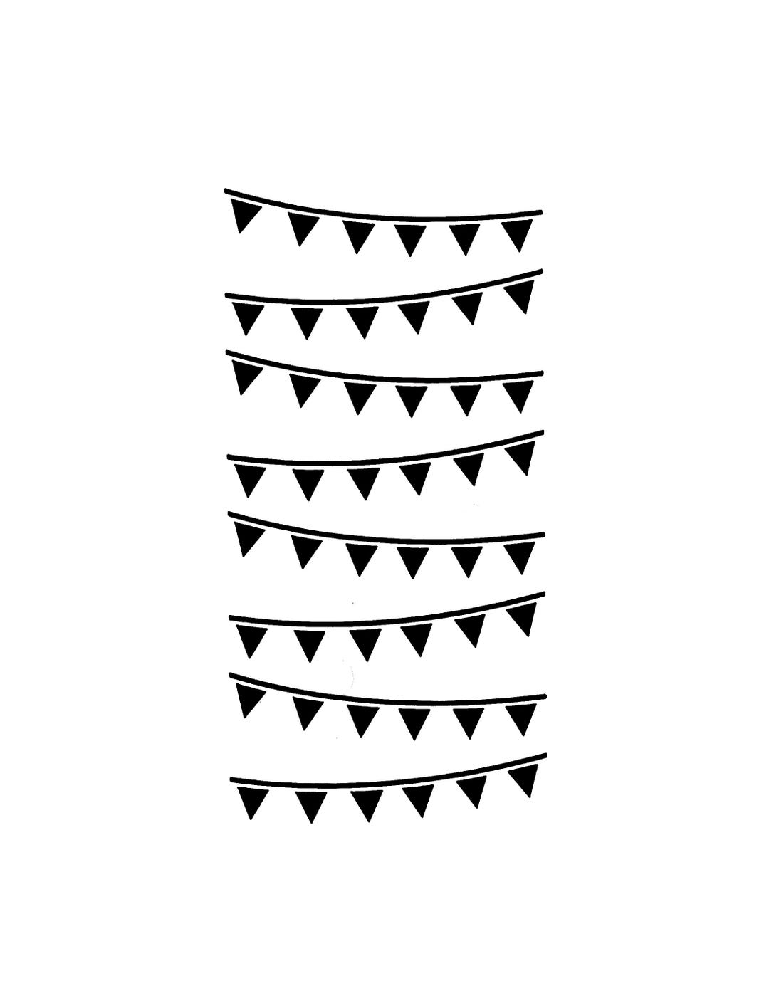 Really Great Stencils, Pennant Banner Borders Stencil, 4x8", Background ...