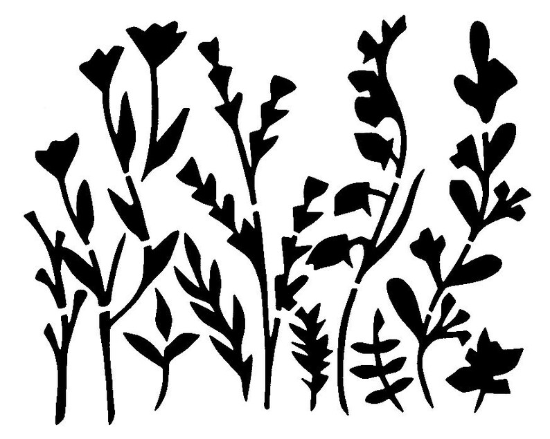 Really Great Stencils, Tall Flowers One, 4x6" Stencil, Wildflowers ...