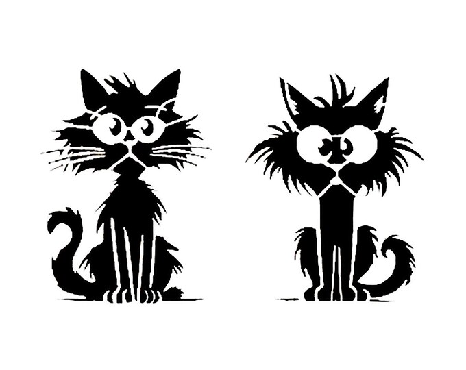 Really Great Stencils, Silly Cats Set 2, 2 Plastic Stencils, Crazy Cats ...