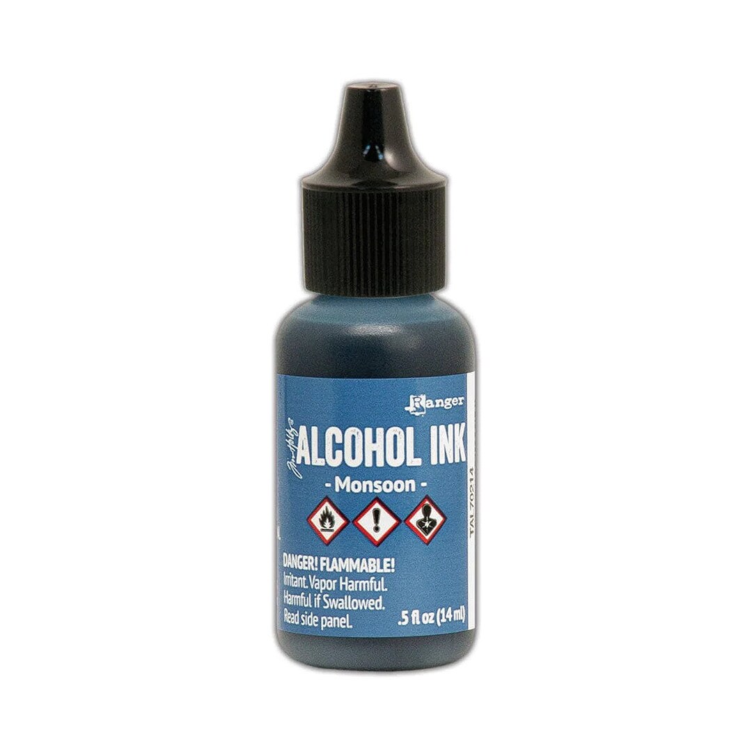Ranger, Tim Holtz, Alcohol Ink, Monsoon Alcohol Ink, .5 Fl Oz, Blue ...