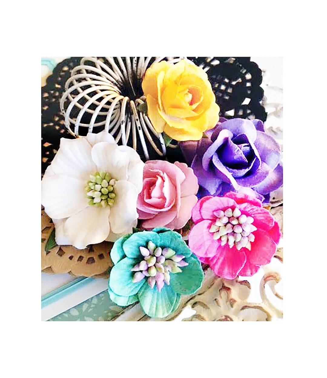 Marion Smith, Flowers, Floral Embellishments, Mulberry Paper Flowers ...