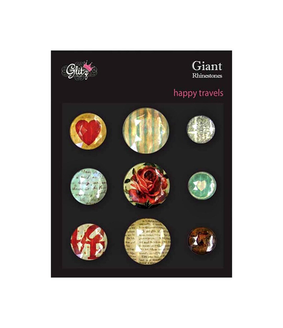 Glitz Design, Happy Travels, Giant Rhinestones, Enamel Embellishments ...