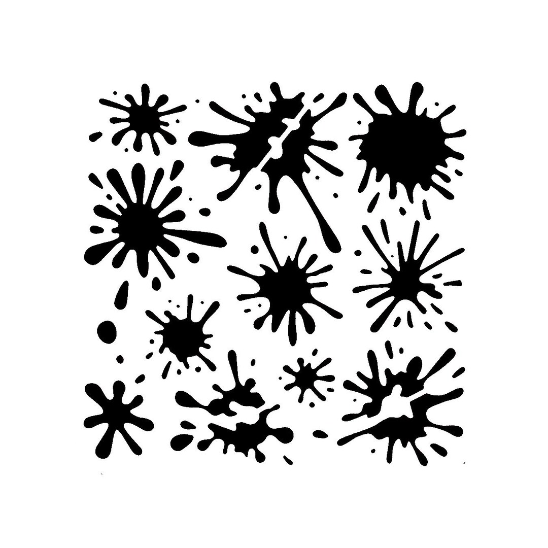Really Great Stencils, Splats & Splatter Stencil, 6x6", Background ...