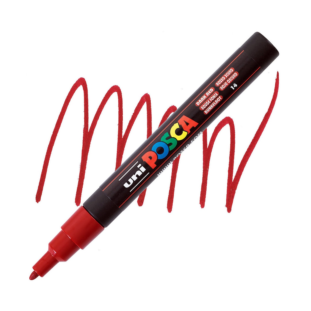 Posca Markers, Paint Marker, Dark Red Paint, 3M Fine Tip, Opaque Ink ...