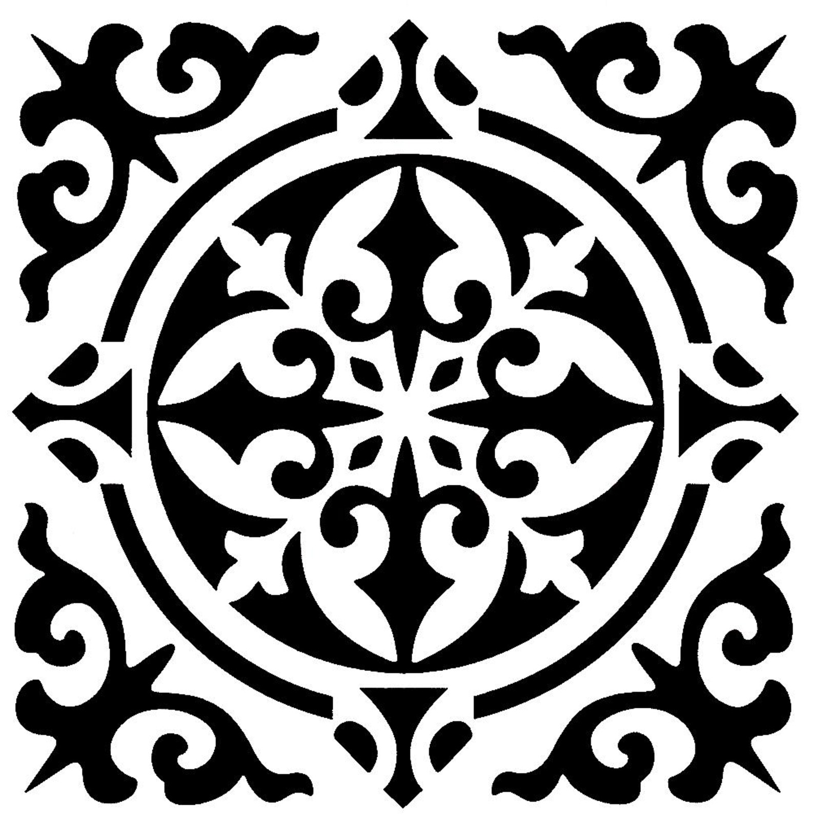 Really Great Stencils, Spanish Tile 4 Stencil, 6x6", Card Making ...