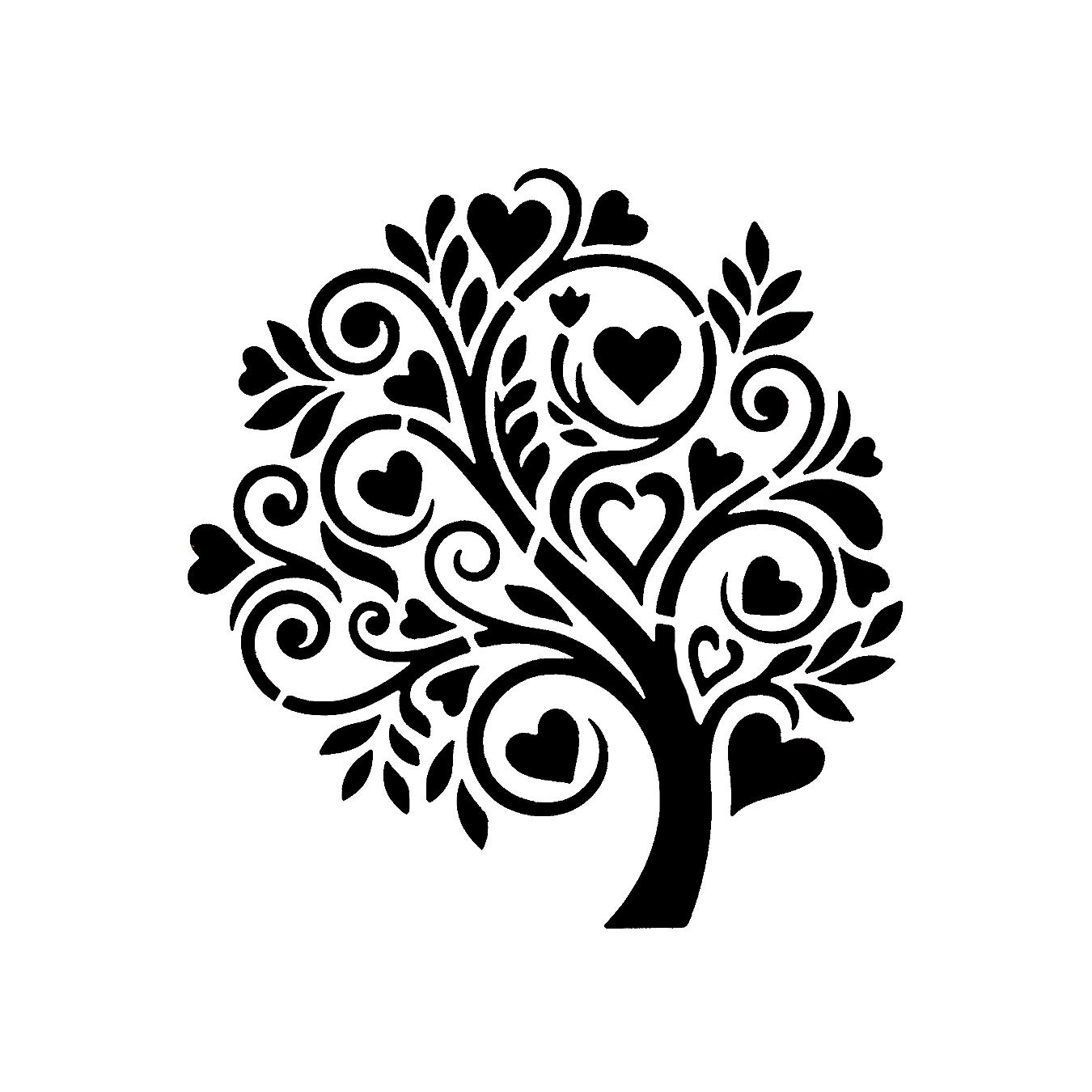 Really Great Stencils, Whimsical Heart Tree Stencil, 5x5