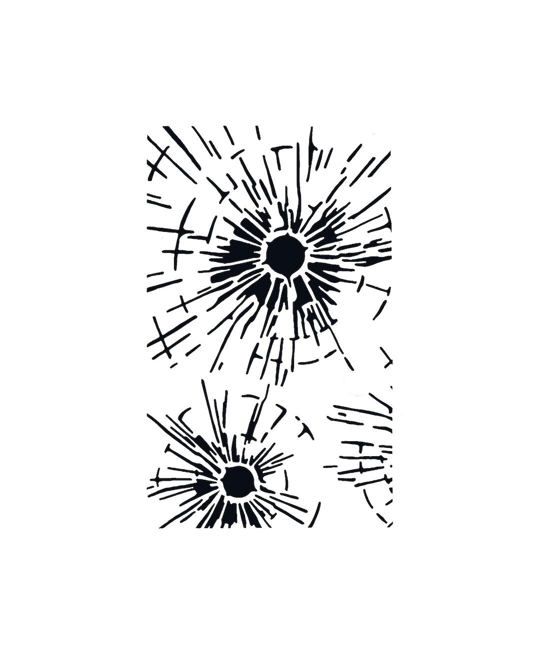Really Great Stencils, Impact Points Stencil, 5x8", Background, Bullet ...