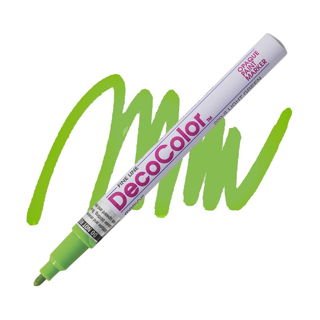 Decocolor, Paint Marker, Light Green Ink, Fine Point, Green Paint Pen ...