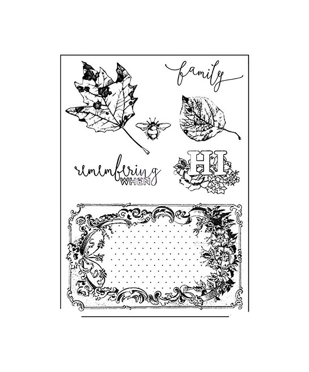 Prima, Clear Stamps, Flower Frame Stamp, Leaves Stamps, Vintage ...