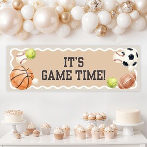 Sports Birthday Banner, Custom Party Sign, Editable Canva Template ...