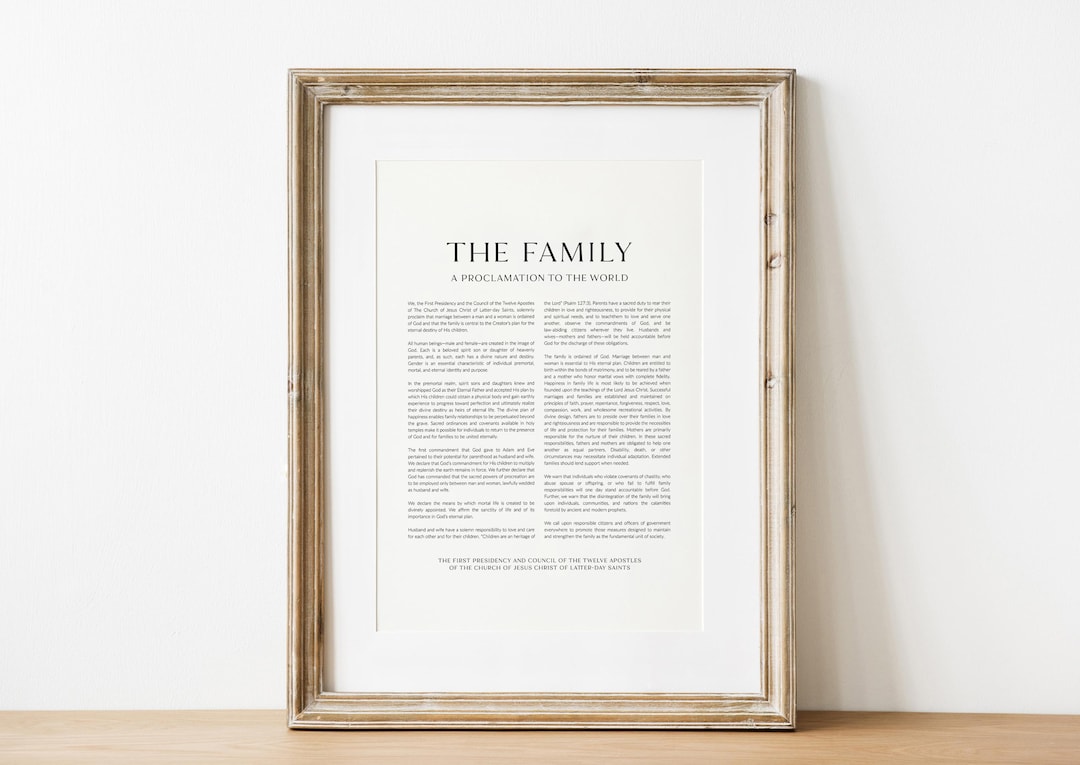 The Family Proclamation Print, LDS Wall Art, Digital Download Poster ...