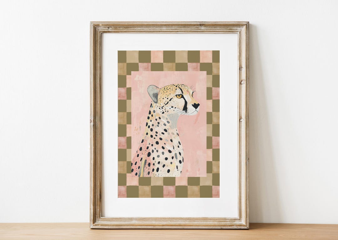 Colorful Leopard Printable Wall Art, Cottagecore Nursery Poster, Trendy ...