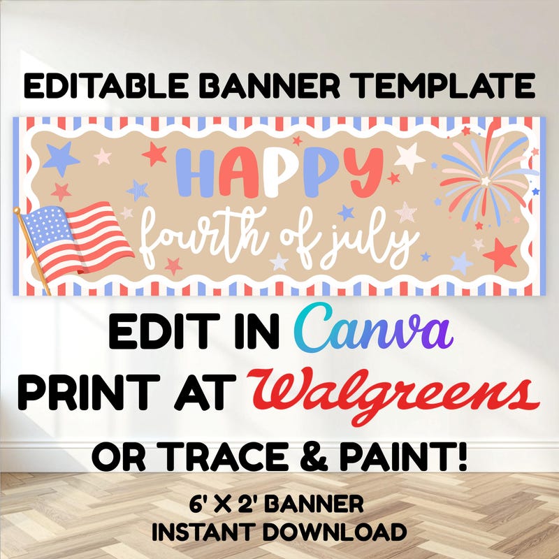 July 4th Hand Painted Banners - Etsy