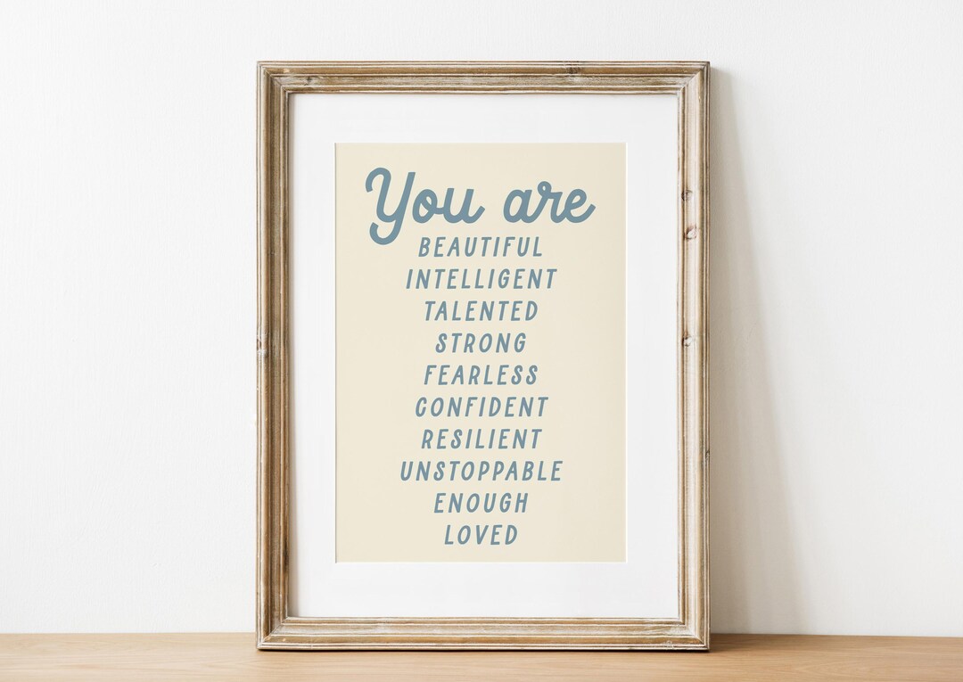 You Are Affirmation Print, Gift for Teacher, Positive Affirmation Art ...