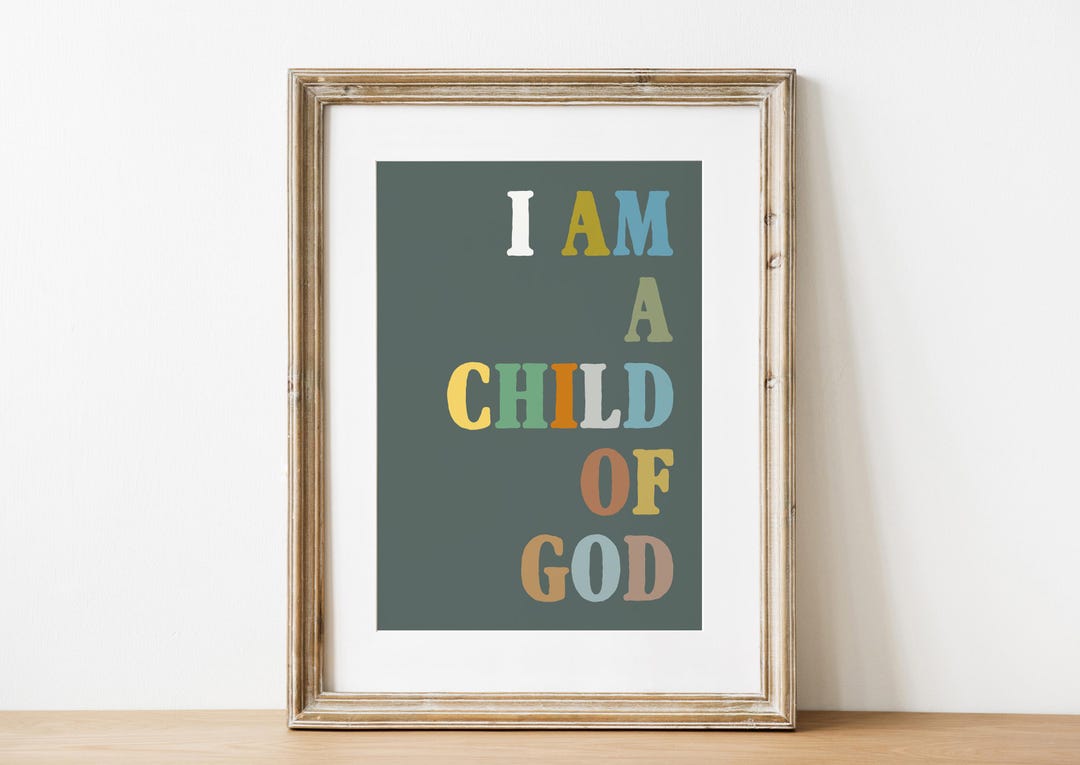 I Am A Child of God Poster, Christian Wall Art, Boy Nursery Decor ...