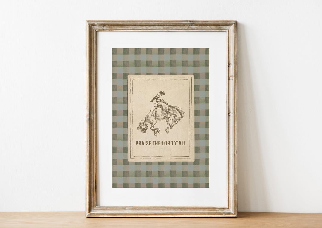 Praise the Lord Yall Poster, Christian Wall Art Printable, Vintage ...