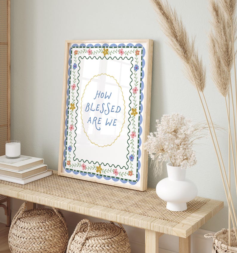 How Blessed Are We Poster, Christian Quote Wall Art Printable, Vintage ...