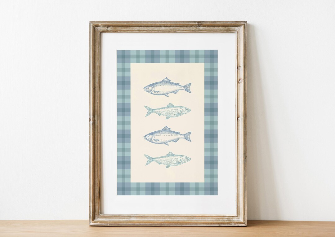 Trendy Vintage Fish Poster, Digital Download Wall Art, Boy Nursery ...