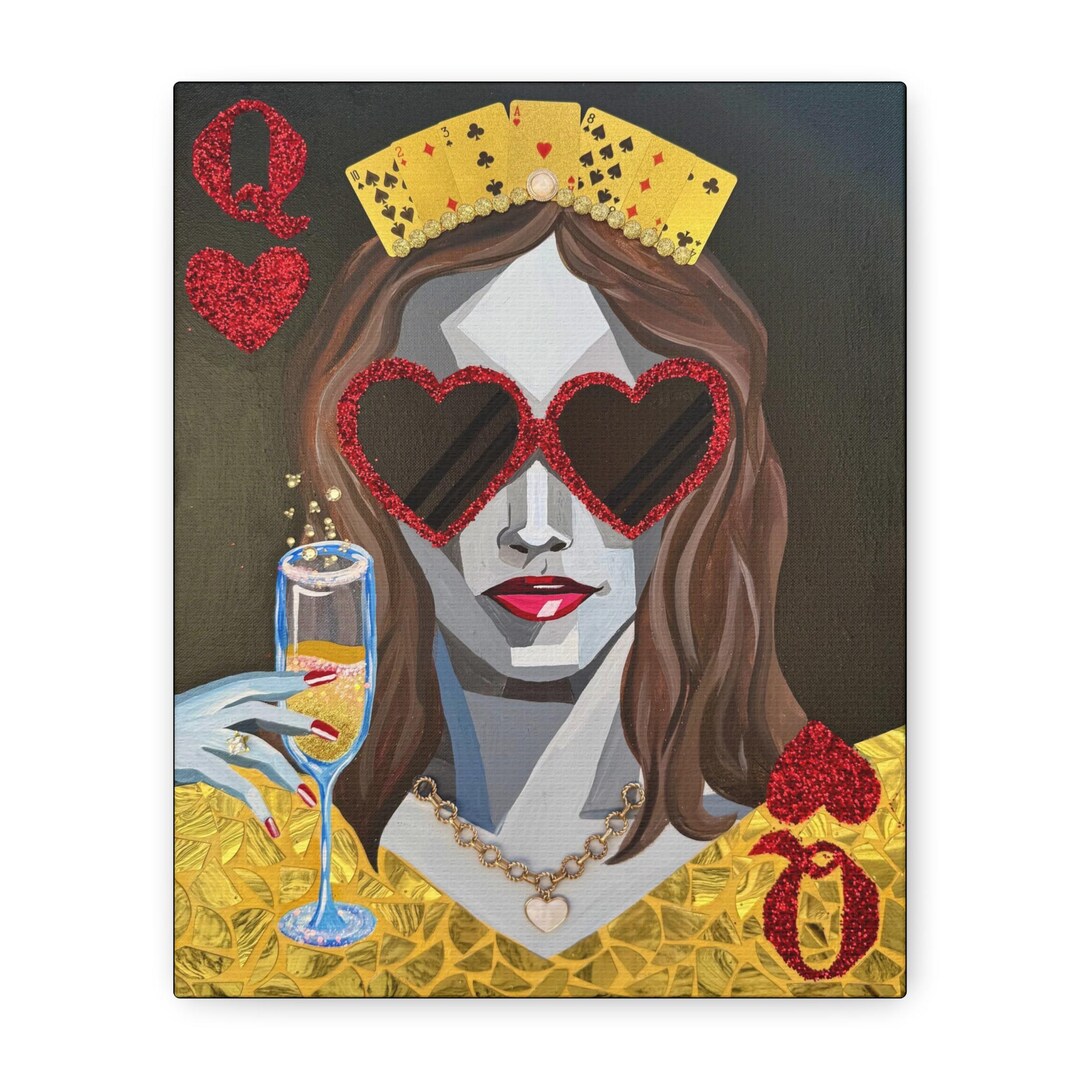Queen of Hearts Portrait Canvas - Etsy
