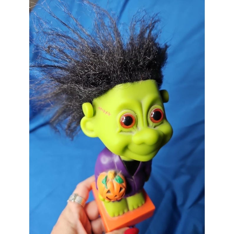Vintage Russ FRANKENSTEIN TROLL Nodder Halloween Monster Horror ...