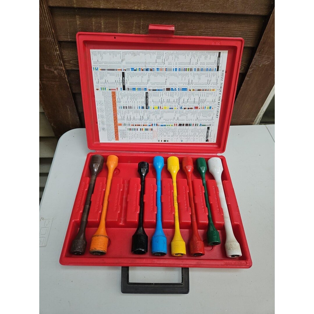 9 (8) Piece Master WHEEL TORQUE STICKS Socket Set Ken Tools 30179 Gray ...