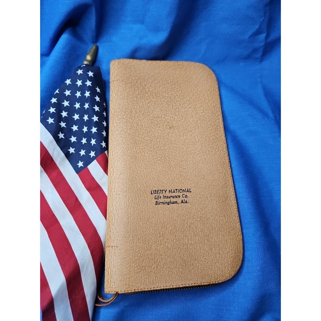 Liberty National Life Insurance Vintage Leather Valuable Papers Will ...