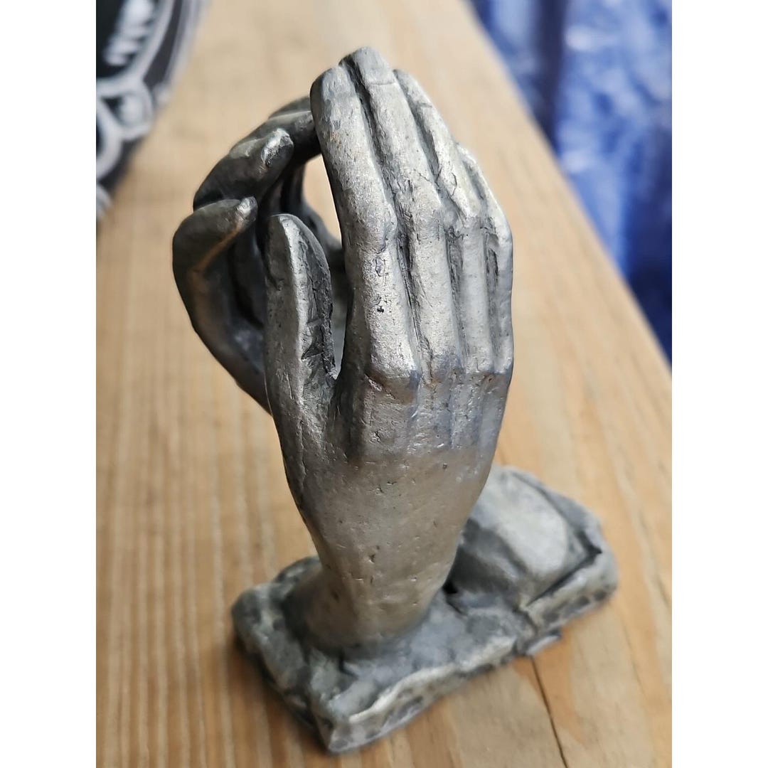The CATHEDRAL HANDS Auguste Rodin Sculpture MINIATURE 4" Replica Metal ...