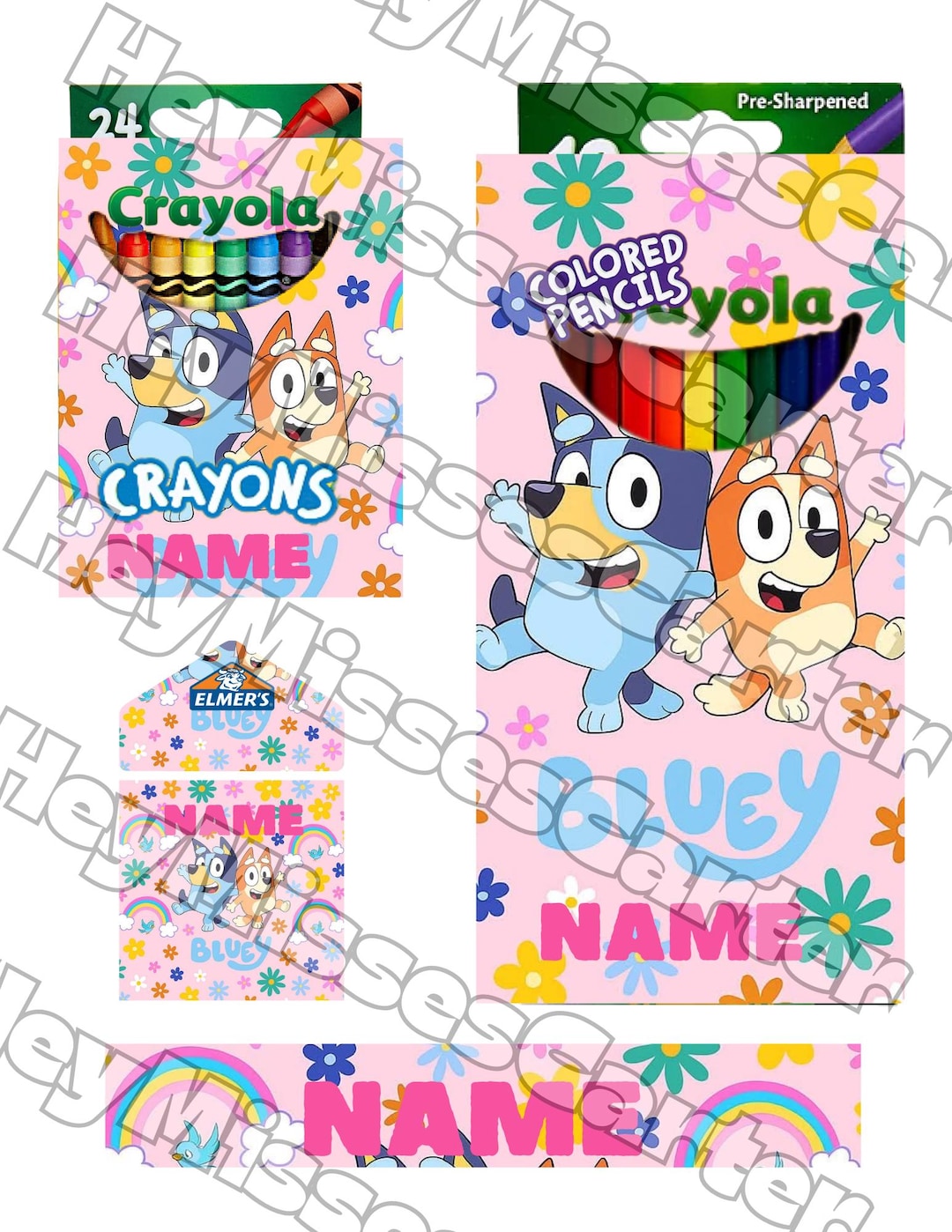School Supplies Bundle, Bluey, Cover Page, Editable in Canva ...