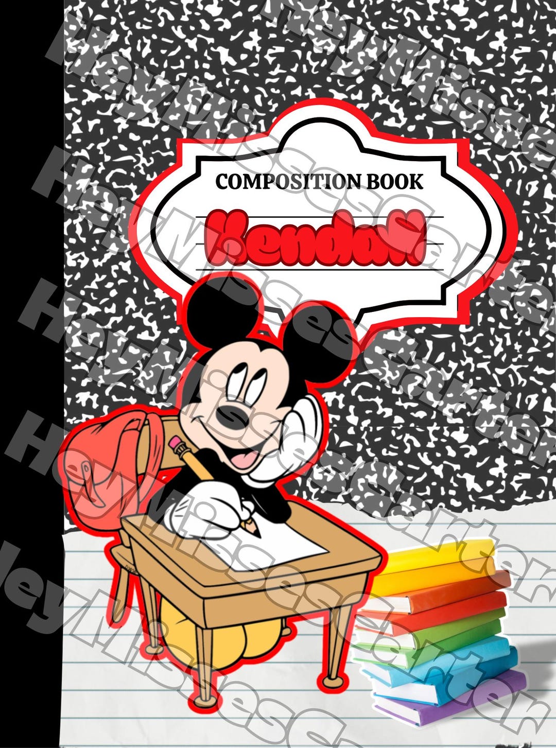 Mickey Mouse Composition Notebook Cover: Back to School Template (PNG ...