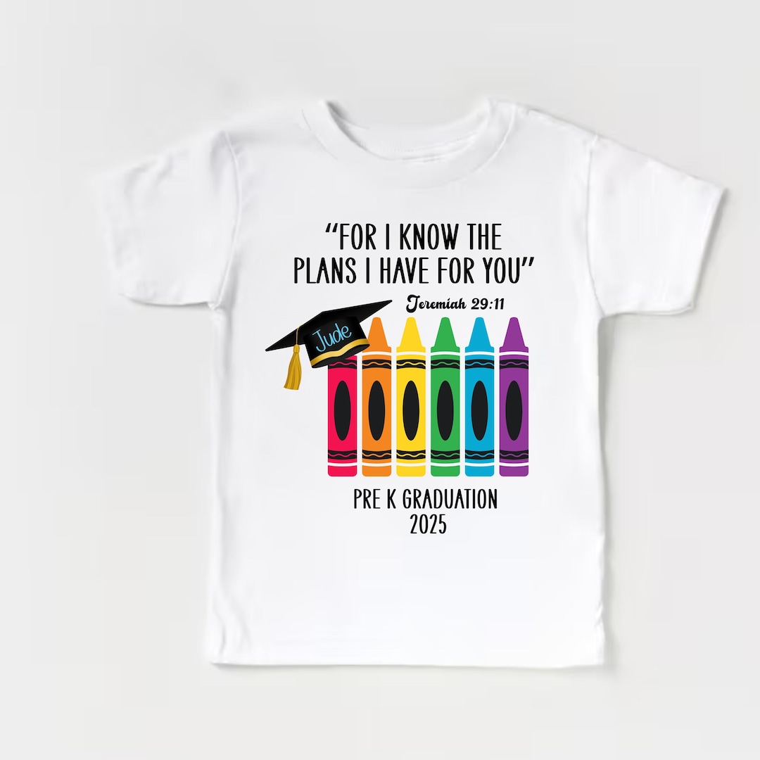Personalized Pre K Graduation Shirt, Pre K Graduation Gift, 2025 Pre K ...