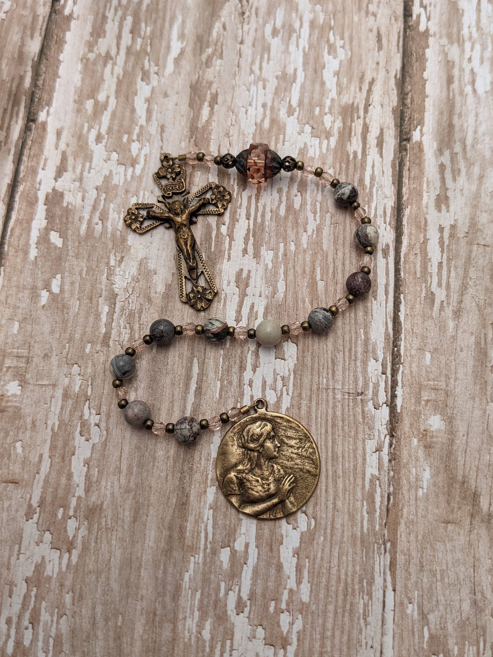 St. Mary Magdalene Catholic Pocket Rosary Chaplet in Gemstone - Etsy