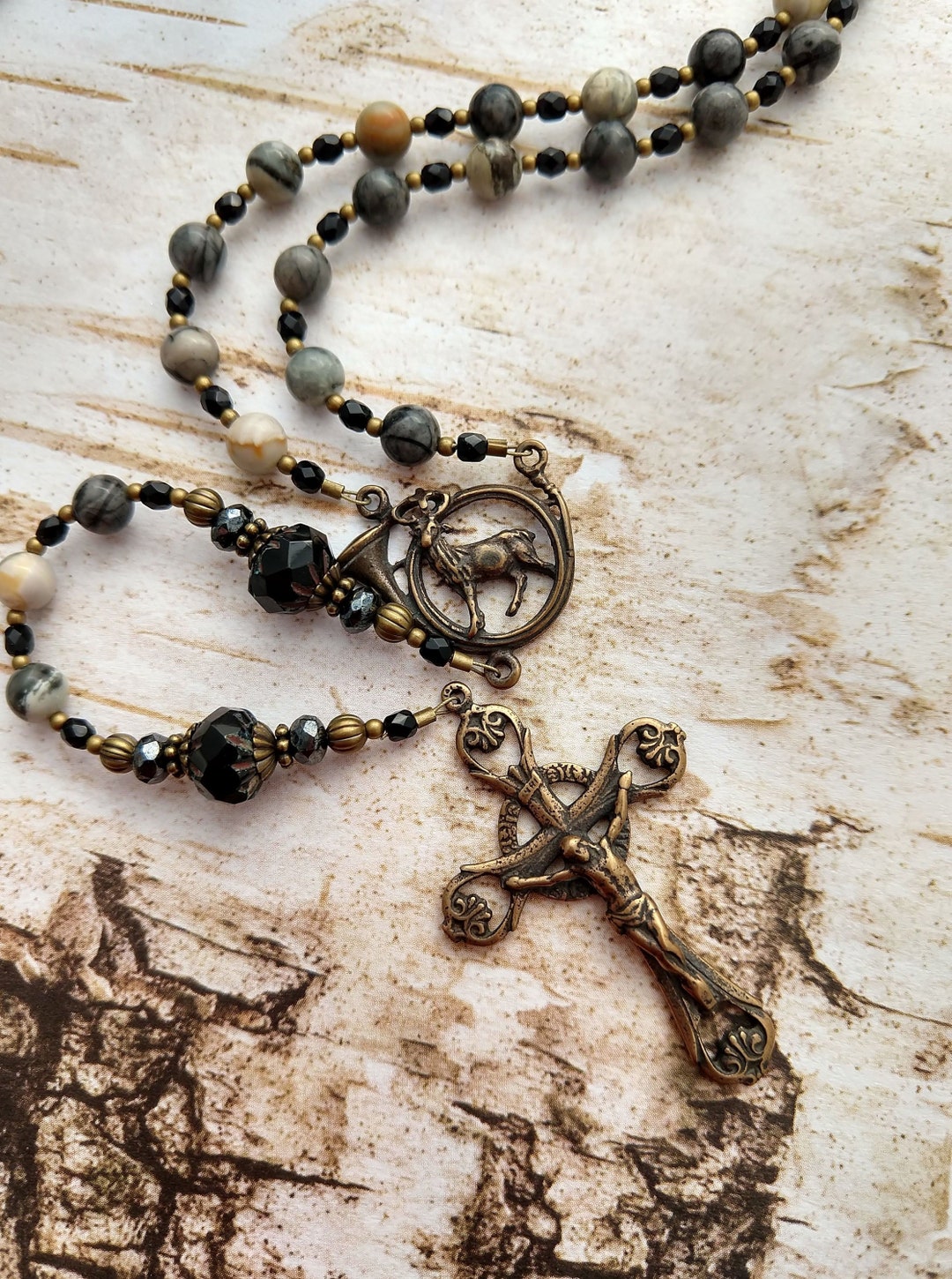 St. Hubertus Catholic Rosary - Patron Saint of Hunters - Man's Rosary ...