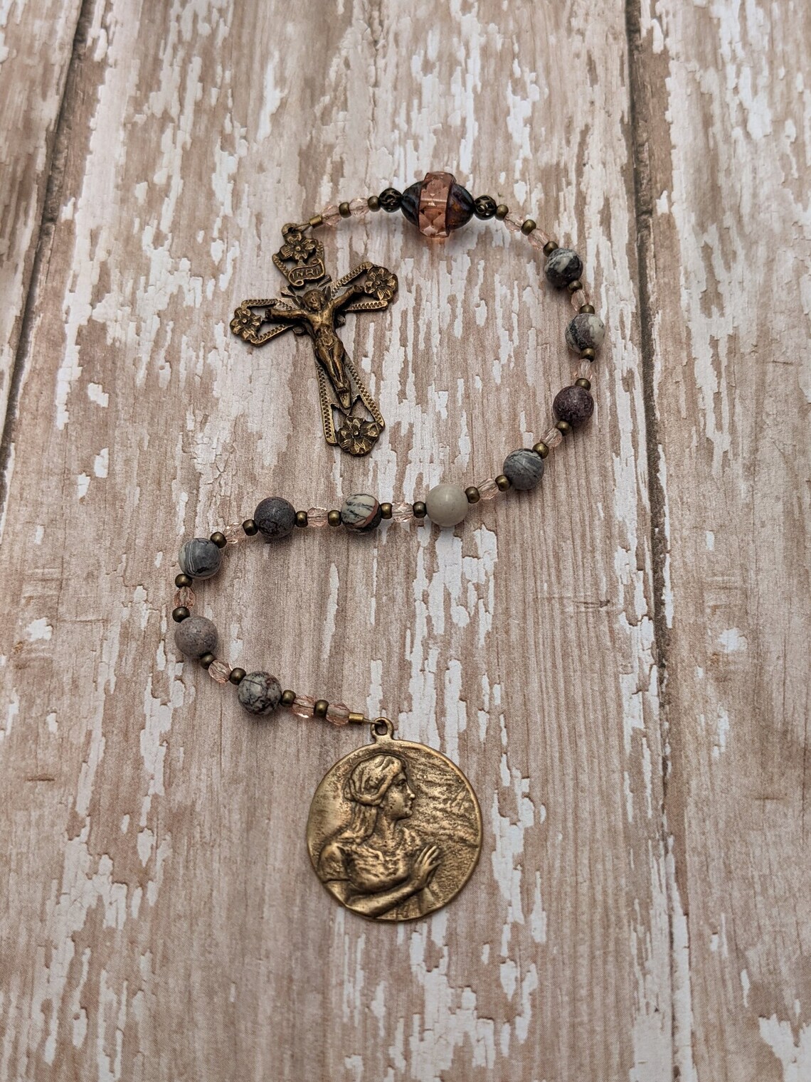 St. Mary Magdalene Catholic Pocket Rosary Chaplet in Gemstone - Etsy
