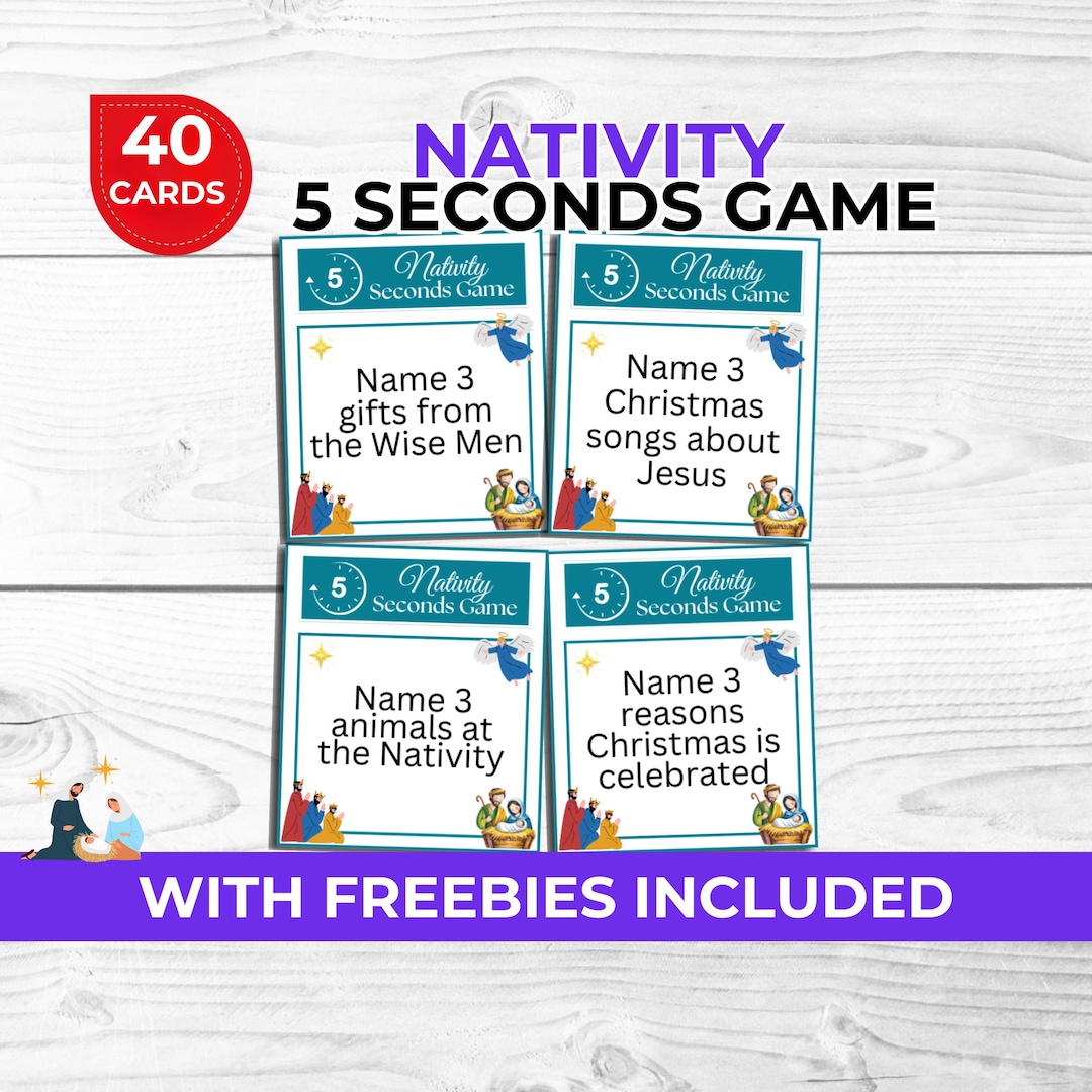 Printable Nativity 5 Seconds Game for Families, Kids & Church Groups ...
